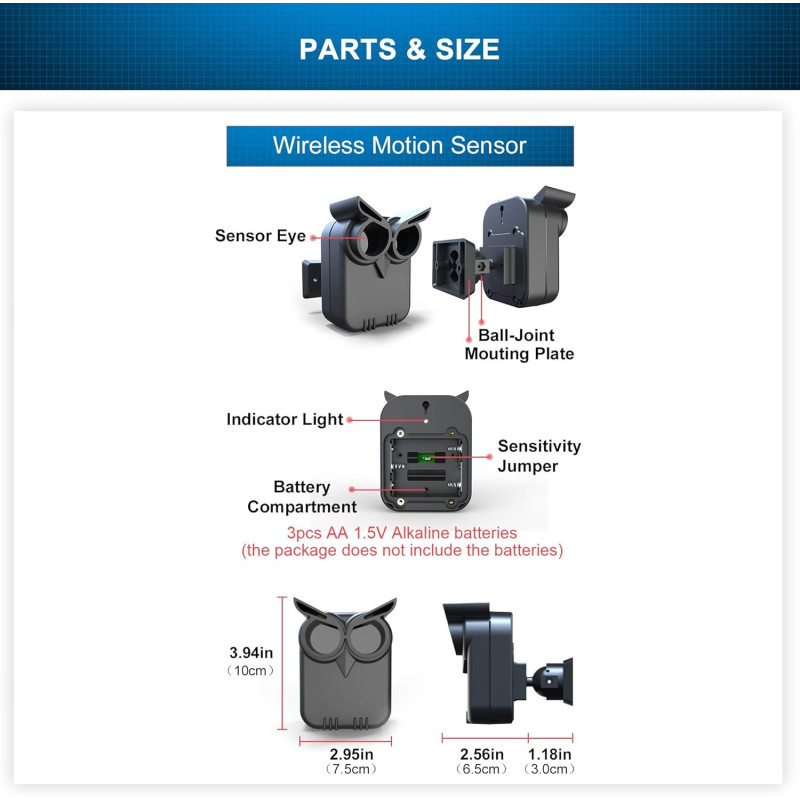 Alarma de entrada - Alarma inalámbrica de 1/2 milla de largo alcance