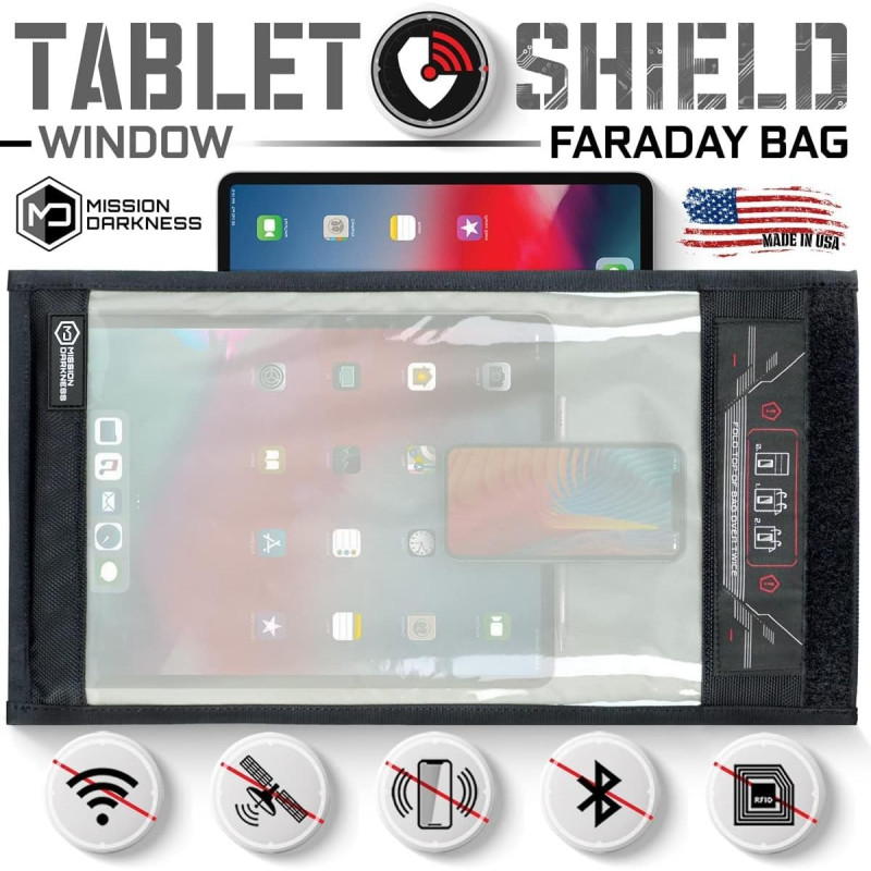 Mission Darkness Window Faraday Bolsa para tabletas